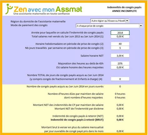 Calculateur De Cong S Assistante Maternelle Zen Avec Mon Assmat