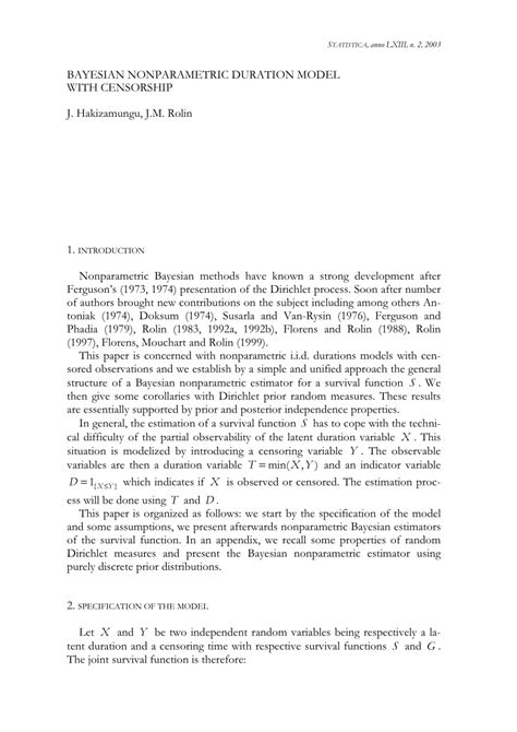 pdf bayesian nonparametric duration model with censorship