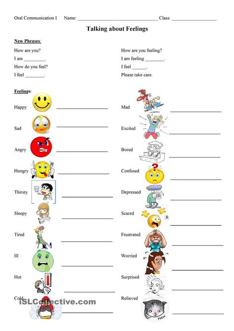 Recognizing Your Emotions Worksheet