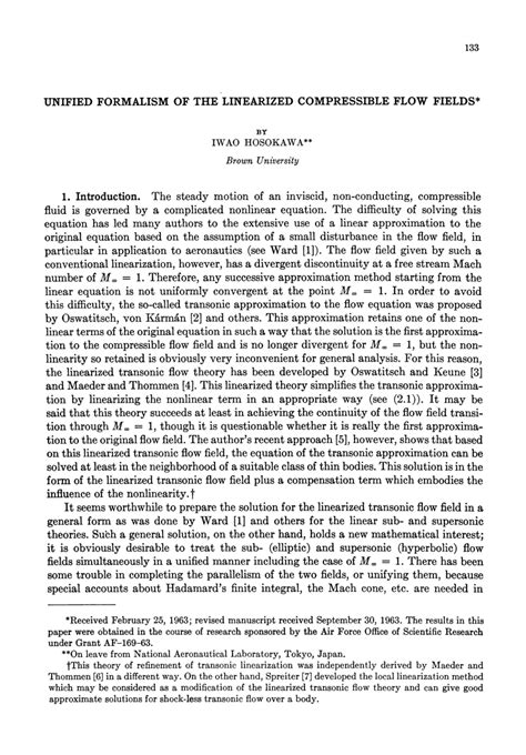 pdf unified formalism of the linearized compressible flow fields