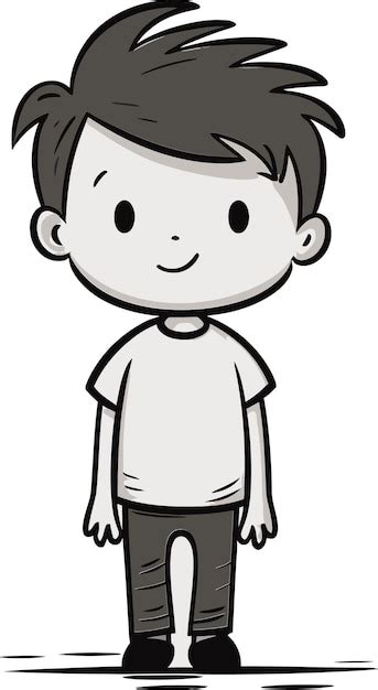 Desenho Vetorial De Um Menino Alegre Vetor Premium Gerado IA