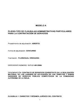 Completable En línea gtt Modelo a pliego tipo de cl usulas