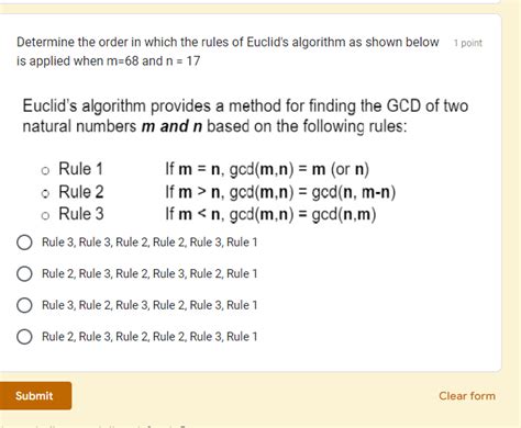 solved determine the order in which the rules of euclid s