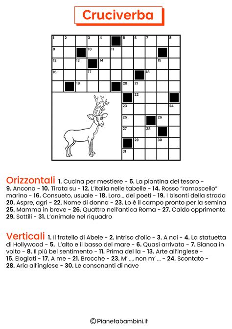 Cruciverba Per Bambini Di Anni Da Stampare In Pdf