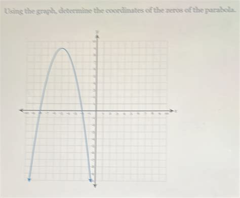 using the graph determine the coordinates of the zeros of the parabola [algebra]
