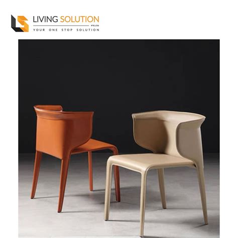 Birkin Saddle Leather Dining Chair Living Solution Pte Ltd