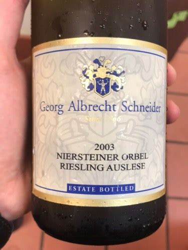 Georg Albrecht Schneider Niersteiner Orbel Riesling Auslese Vivino Brasil
