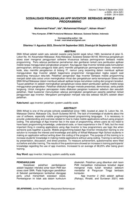 Pdf Sosialisasi Pengenalan App Inventor Berbasis Mobile Programming