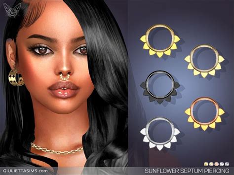 The Sims Resource Sunflower Septum Nose Piercing In Septum