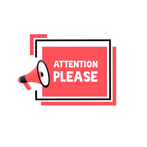 Attention Please Sign With Megaphone Icon Important Message Banner