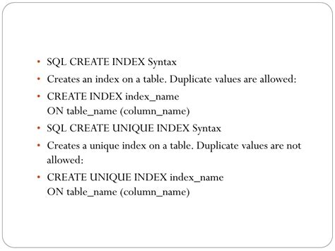 ppt sql indexes creating deleting and modifying powerpoint presentation id 9479751