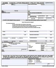 Free Sample Acord Cancellation Forms In Ms Word Pdf