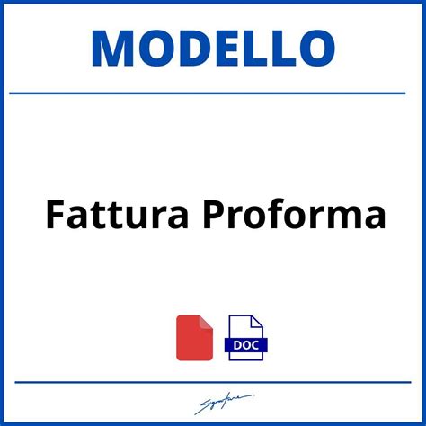 Modello Fattura Proforma