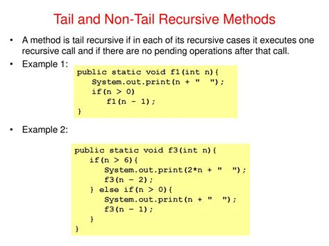 types of recursive methods ppt download
