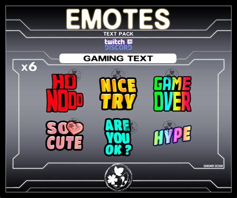 PACK Emotes Texte Gaming Stream Twitch Discord MMORPG Etsy