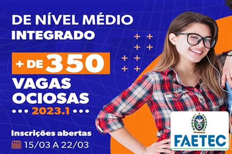 Faetec Está 360 Vagas GRATUITAS Em Curso Técnico De Ensino Médio