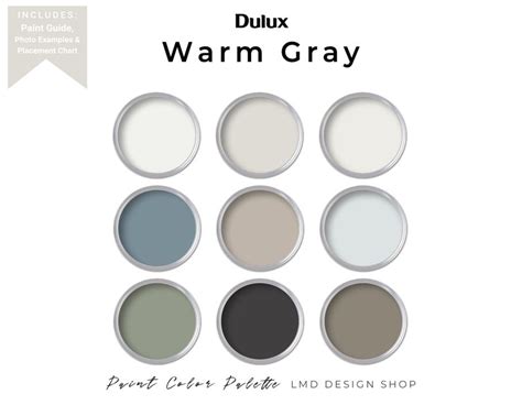 Dulux Warm Gray Paint Color Palette Home Paint Color Scheme Etsy Canada