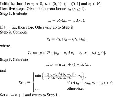 self adaptive projection method in hilbert spaces download scientific diagram