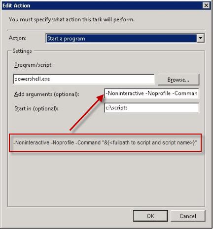 Using Task Scheduler To Run A PowerShell Script