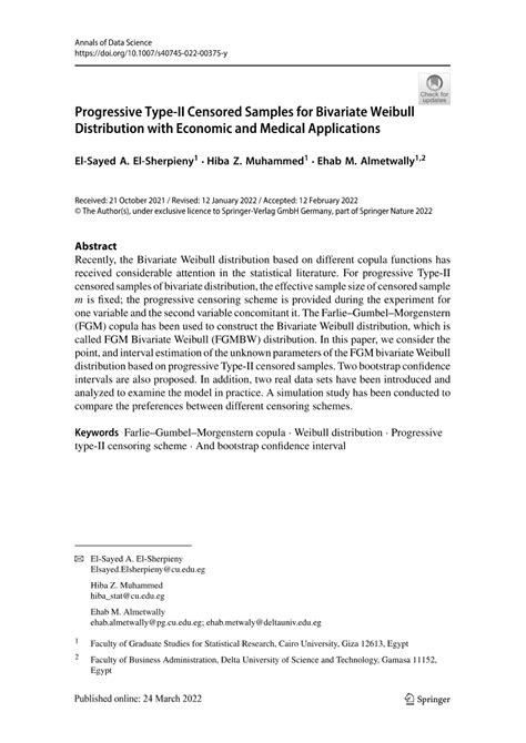pdf progressive type ii censored samples for bivariate weibull distribution with economic and