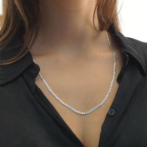Cadena De Plata GRUM BARBADA De 60 Cm De Largo Fabricada En Plata