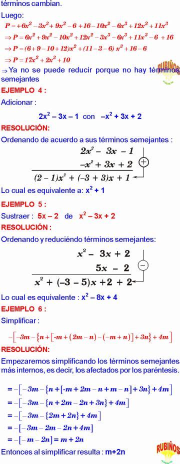 REDUCCIÓN DE TÉRMINOS SEMEJANTES CON SIGNOS DE AGRUPACIÓN EJEMPLOS