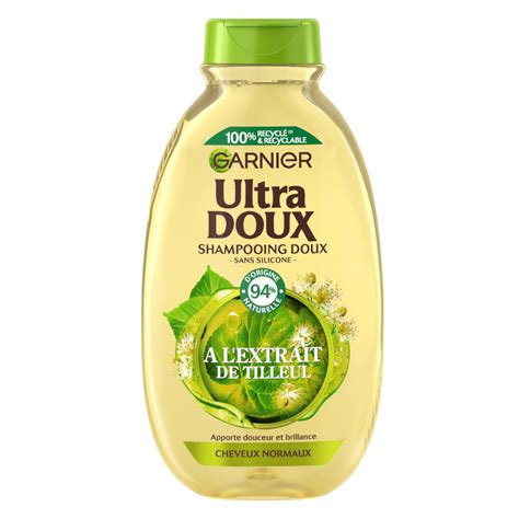 GARNIER ULTRA DOUX Shampooing doux à l extrait de tilleul pour cheveux