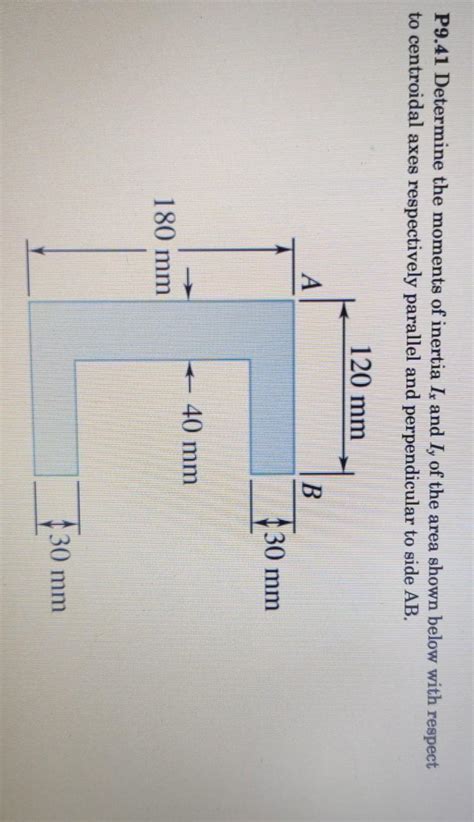 Solved P9 41 Determine The Moments Of Inertia Ix And Iy Of Chegg