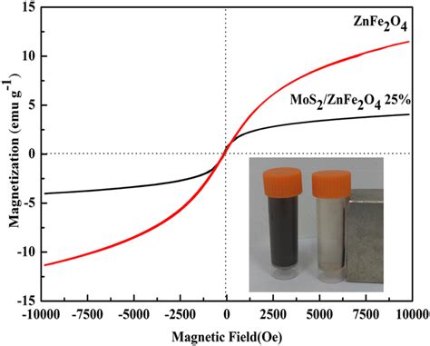Magnetic Hysteresis Loop Of The ZnFe2O4 And MoS2 ZnFe2O4 25