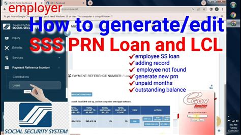 New Update On How To Generate Sss Prn Loan And Loan Collection List
