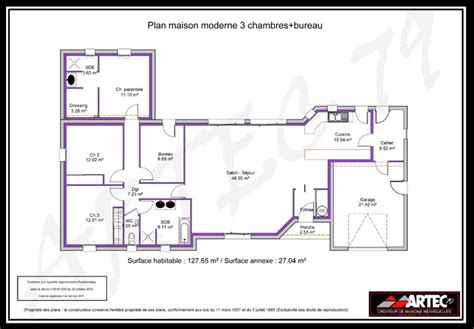 Plan De Maison Avec 3 Chambres Menuiserie