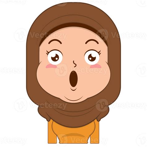 Ni A Musulmana Sorprendida Cara Dibujos Animados Lindo Png
