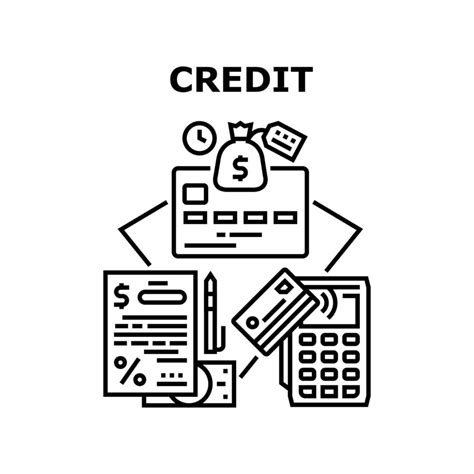 Credit Money Vector Concept Black Illustration Vector Art At
