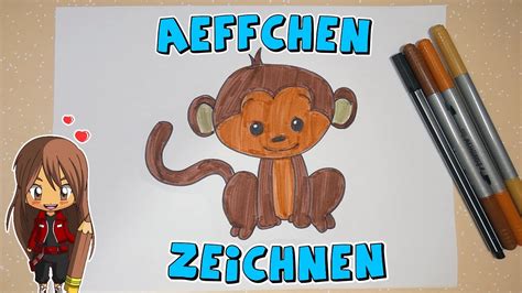Äffchen einfach malen für Kinder ab 7 Jahren Malen mit Evi