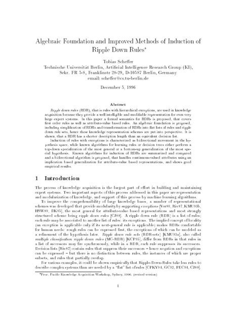 algebraic foundation and improved methods of induction of ripple down rules pdf first order