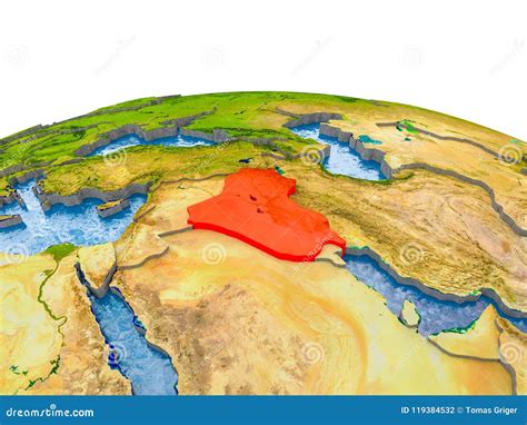 Iraq On Model Of Earth Stock Photo Image Of Oceans 119384532