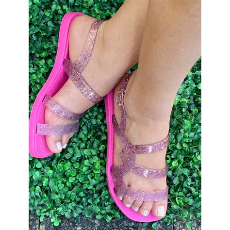 Sandália Feminina Papete Birken Brilho Glitter Percata Rasteirinha