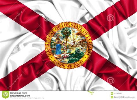 3d Waving Flag Of Florida Stock Illustration Illustration Of State