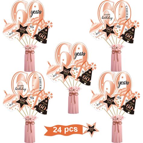 Buy Rose Gold 60th Birthday Party Decoration Set Golden 60th Birthday
