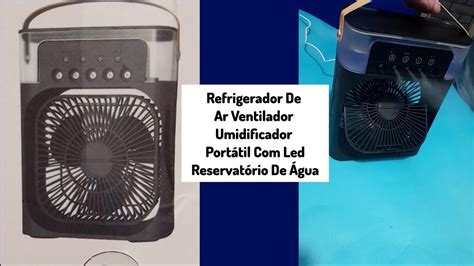 Refrigerador De Ar Ventilador Umidificador Portátil Led