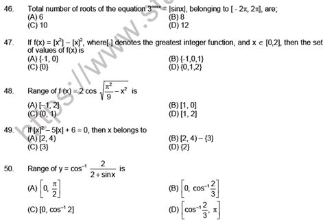 jee mathematics relation and functions mcqs set b multiple choice questions