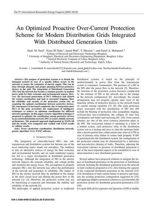 pdf an optimized proactive over current protection scheme for modern distribution grids