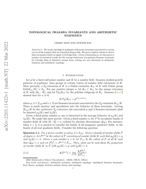 pdf topological iwasawa invariants and arithmetic statistics
