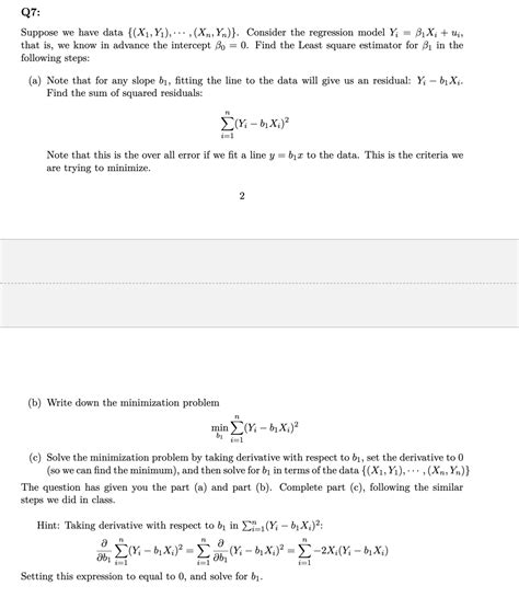 solved suppose we have data { x1 y1 ⋯ xn yn } consider