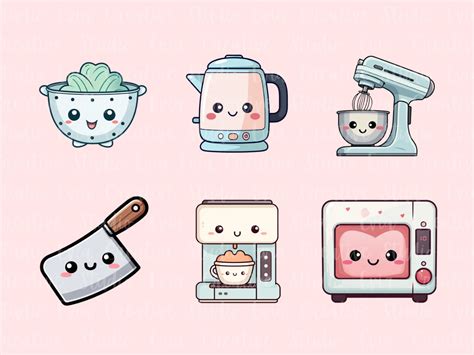 Kawaii Kitchen Clipart 50 Cute Kitchen Tools Cooking And Baking