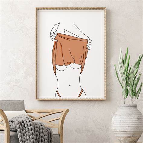 Get Naked Woman Poster Nude Female Line Art Self Love Art Etsy Uk