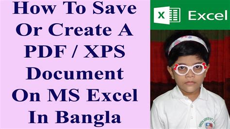how to save or create a pdf xps document on ms excel in bangla youtube