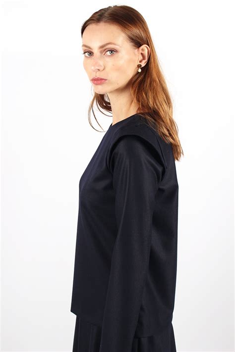Top bleu marine chic 5 Atode Vetement femme chic classe et éco