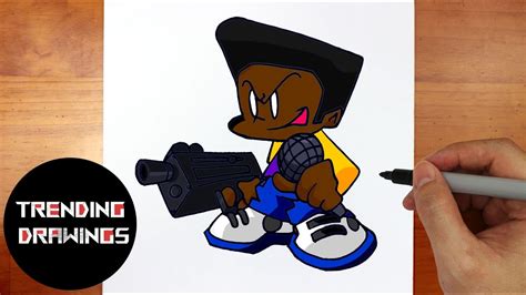 Cómo dibujar el personaje FNF MOD Darnell Easy paso a paso
