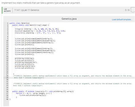 solved implement two static methods that can take a generic